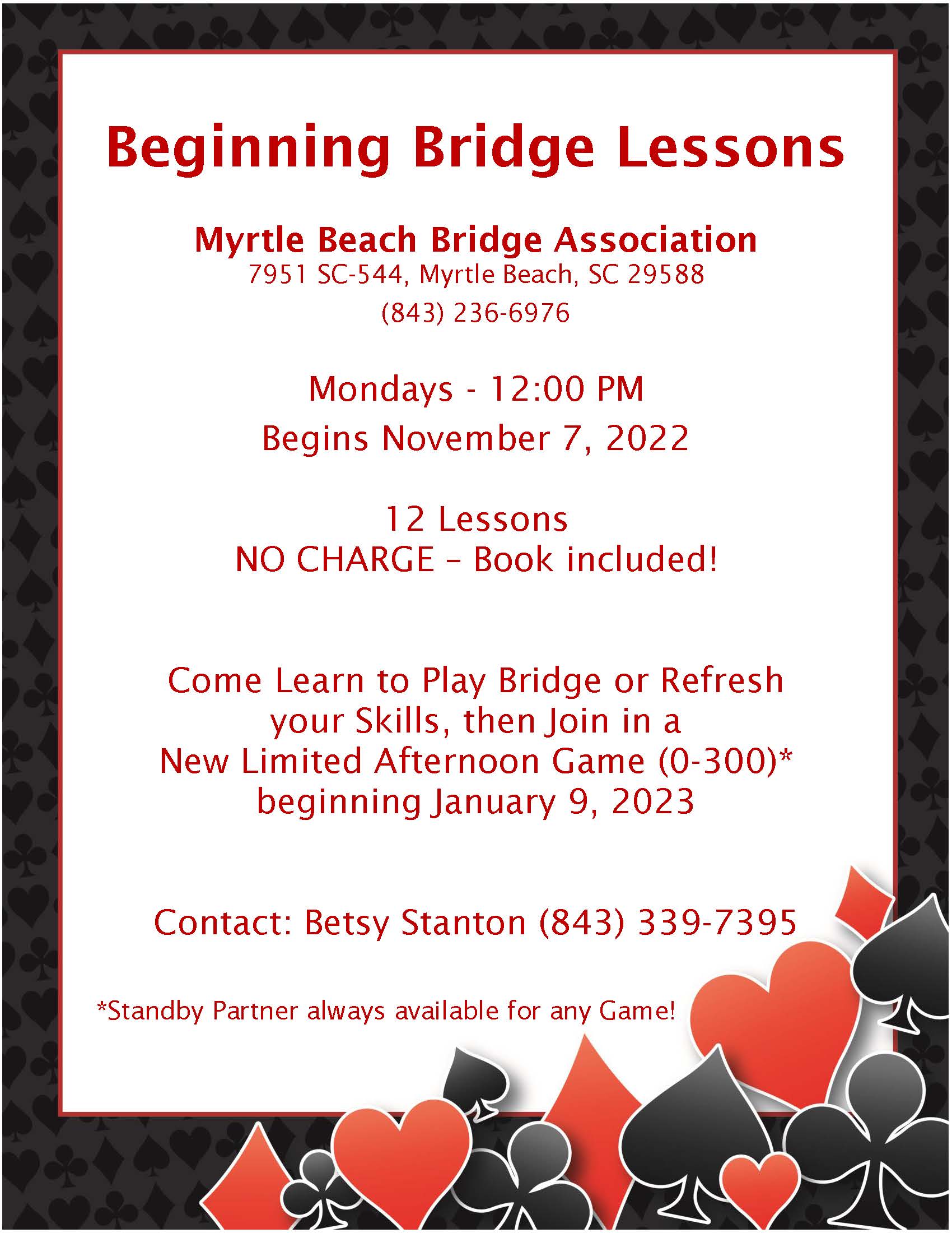 Myrtle Beach Bridge Association, Myrtle Beach, South Carolina